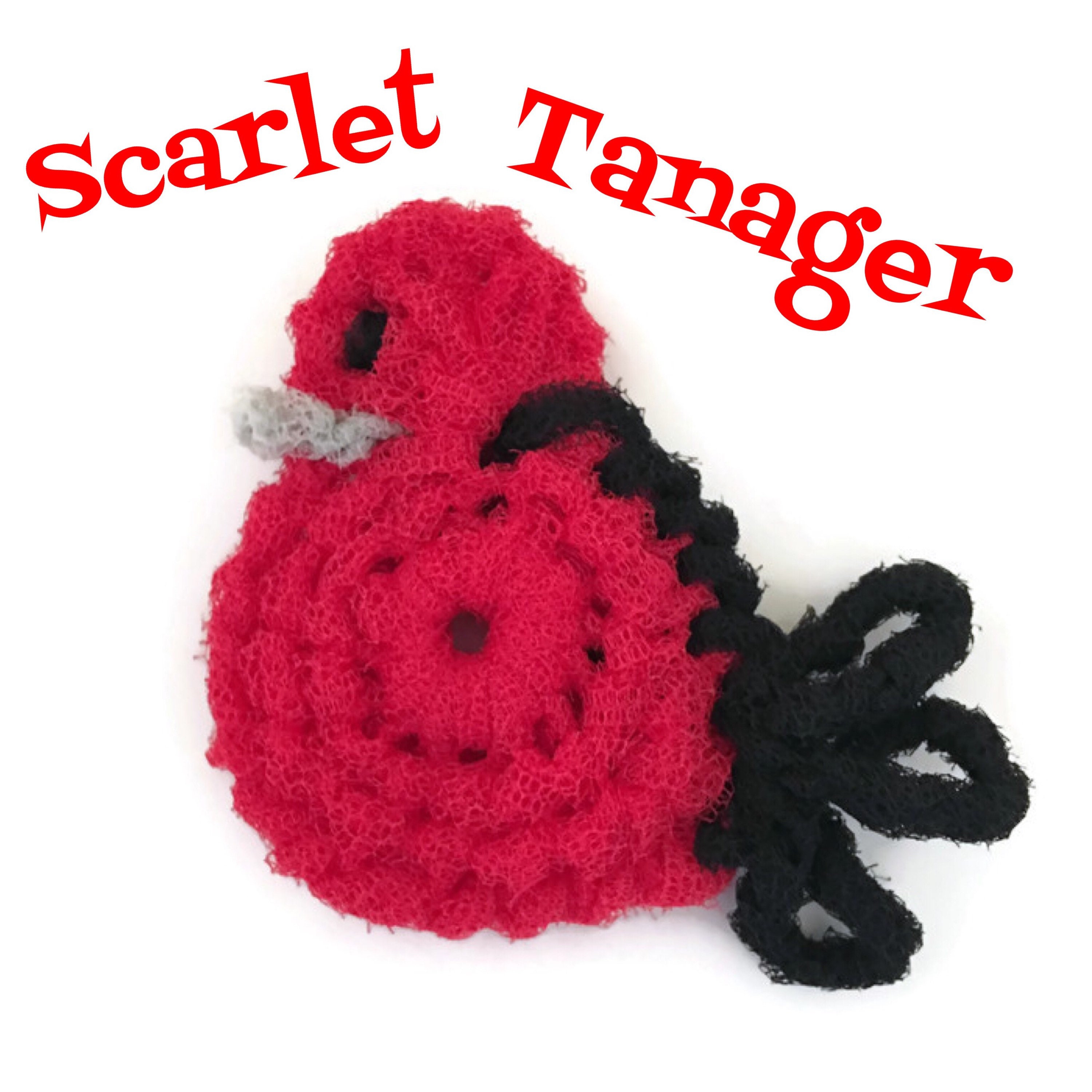 Bird Dish Scrubbies, Set of 5 Bird Scrubbers, Scarlet Tanager ...
