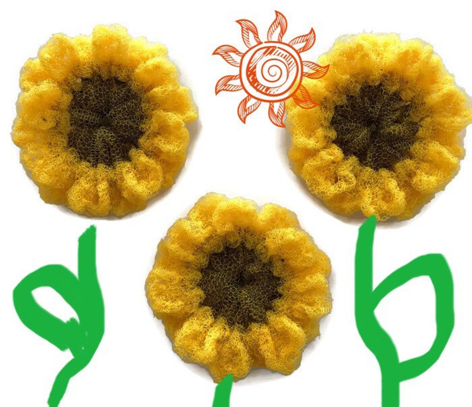 Nylon Pot Scrubber You Choose 2 Through 8 Large Sunflower Dish ...