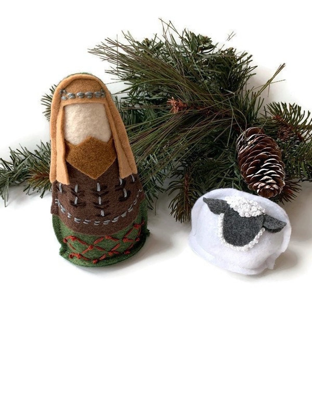 Nativity Set - Shepherd and Sheep - Additional Pieces - Embroidered ...