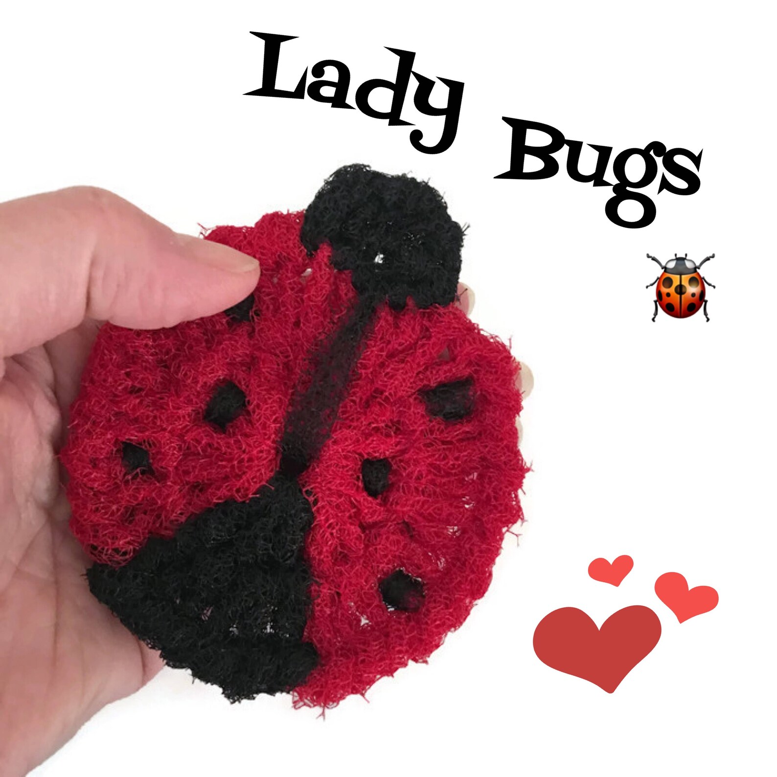 Ladybug Pot Scrubbers- 2 Through 6 Ladybug Dish Scrubbies, Red and ...
