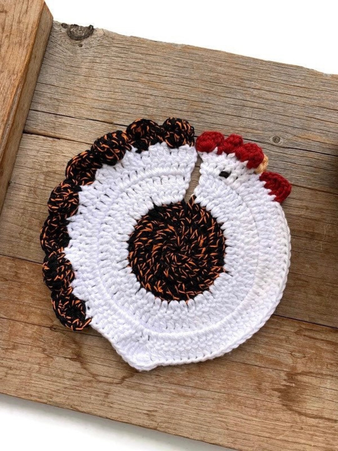 Chicken Mug Rug - Crochet Chicken Hot Pad - Chicken Table Decor ...