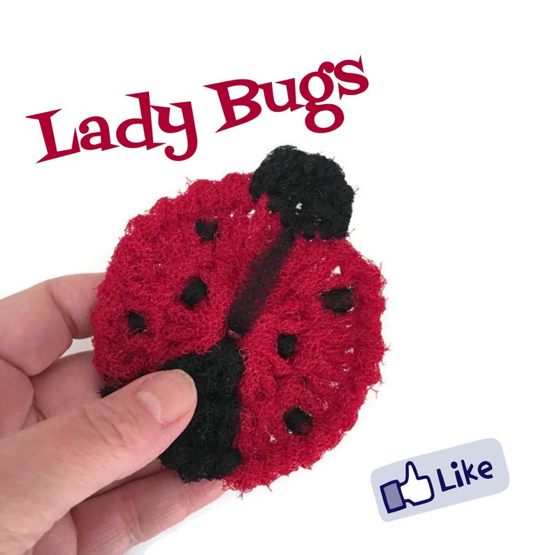Ladybug Pot Scrubbers- 2 Through 6 Ladybug Dish Scrubbies, Red and ...