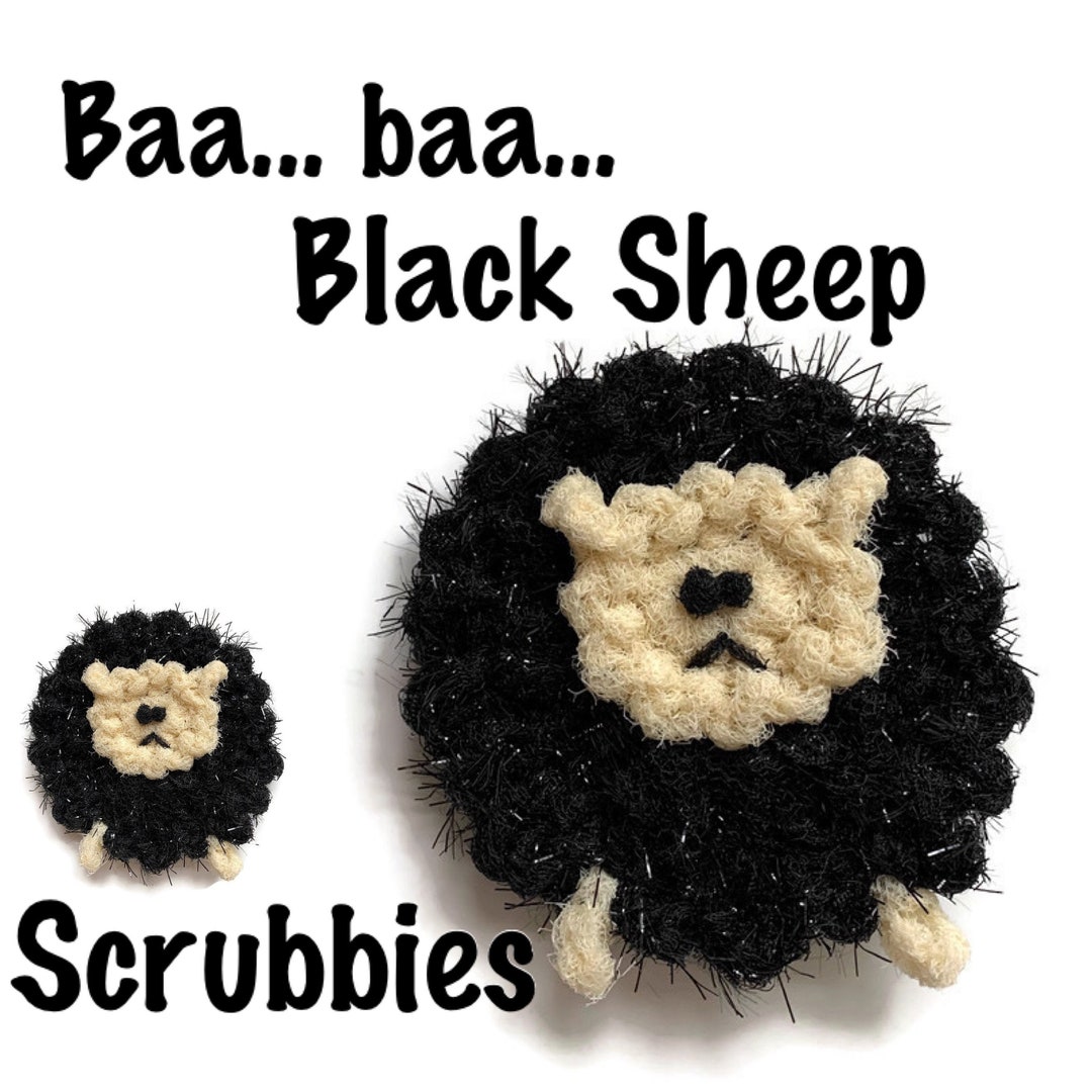 Black Sheep Scrubbies 2 Through 6 Sheep Crocheted Scrubbies Pot ...