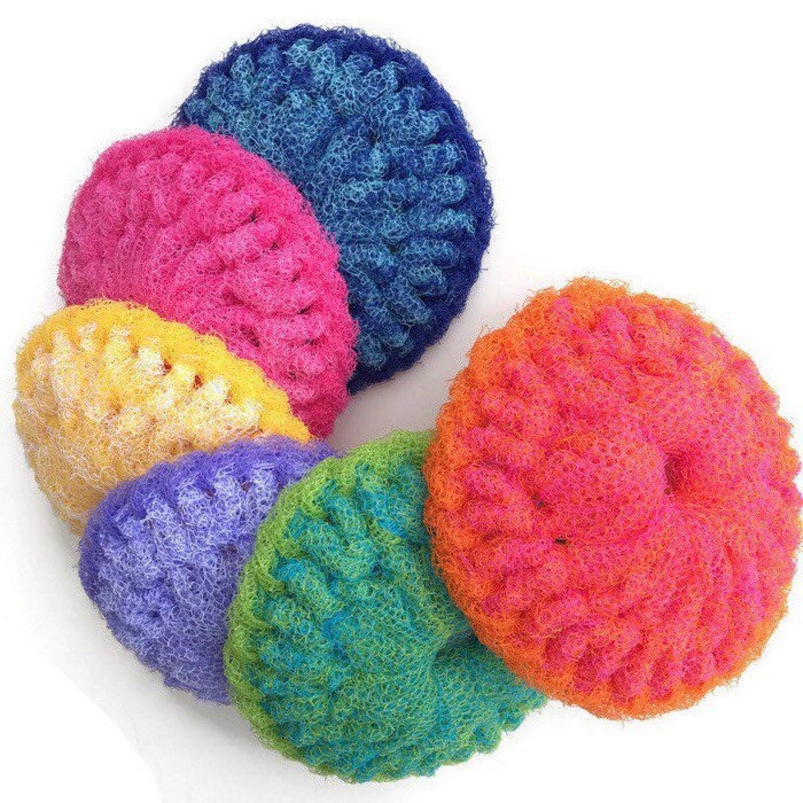 Nylon Pot Scrubber 6 Colorful Dish Scrubbies Pot Scrubbers | Etsy