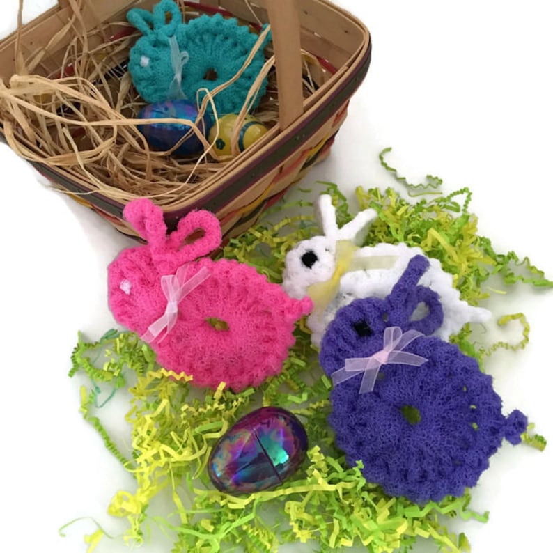 Easter Rabbit Dish Scrubbies Choose Color and 2 Through 8 - Etsy