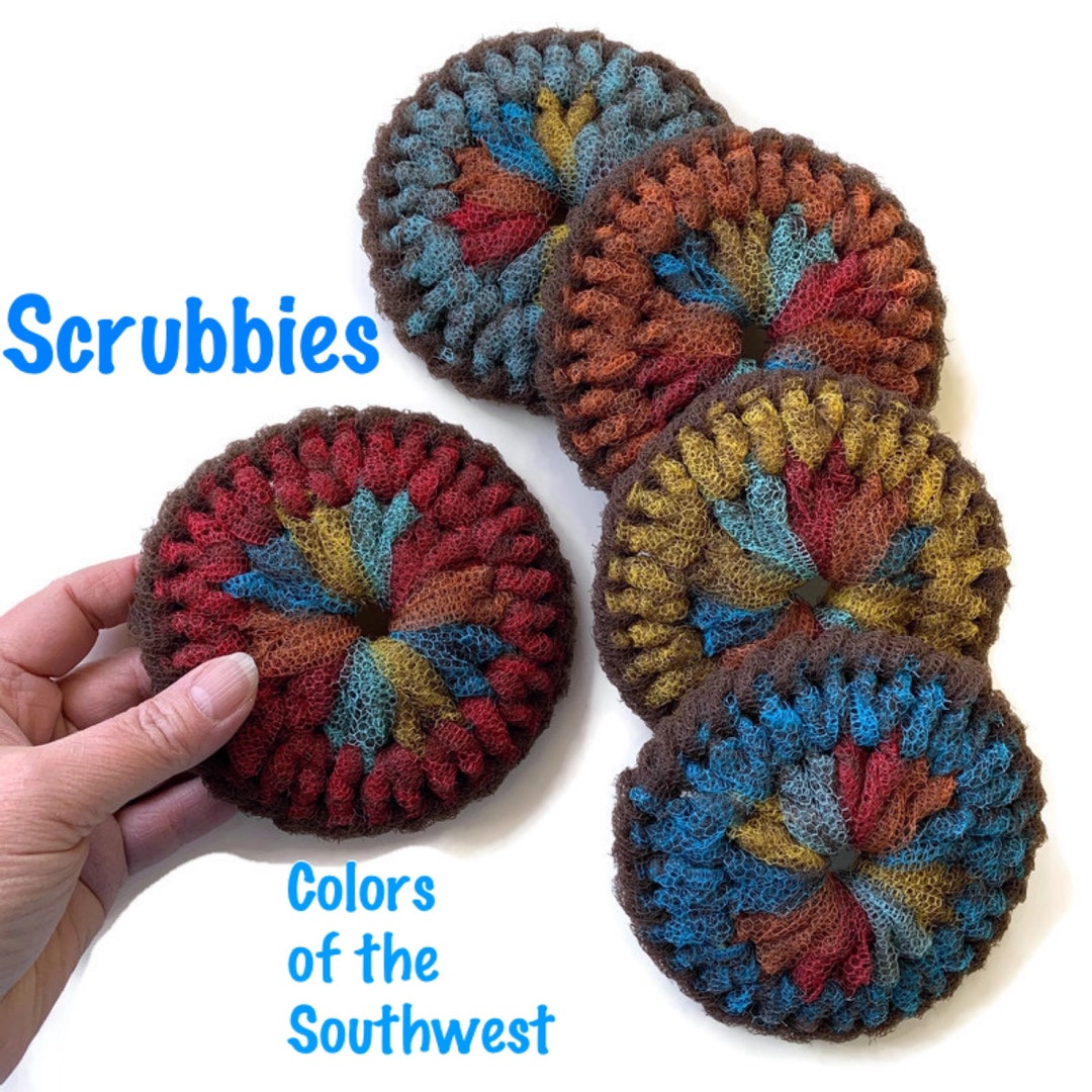 Scrubbies - Set of 5 - Crochet Pot Scrubbers - Colors of the Southwest ...