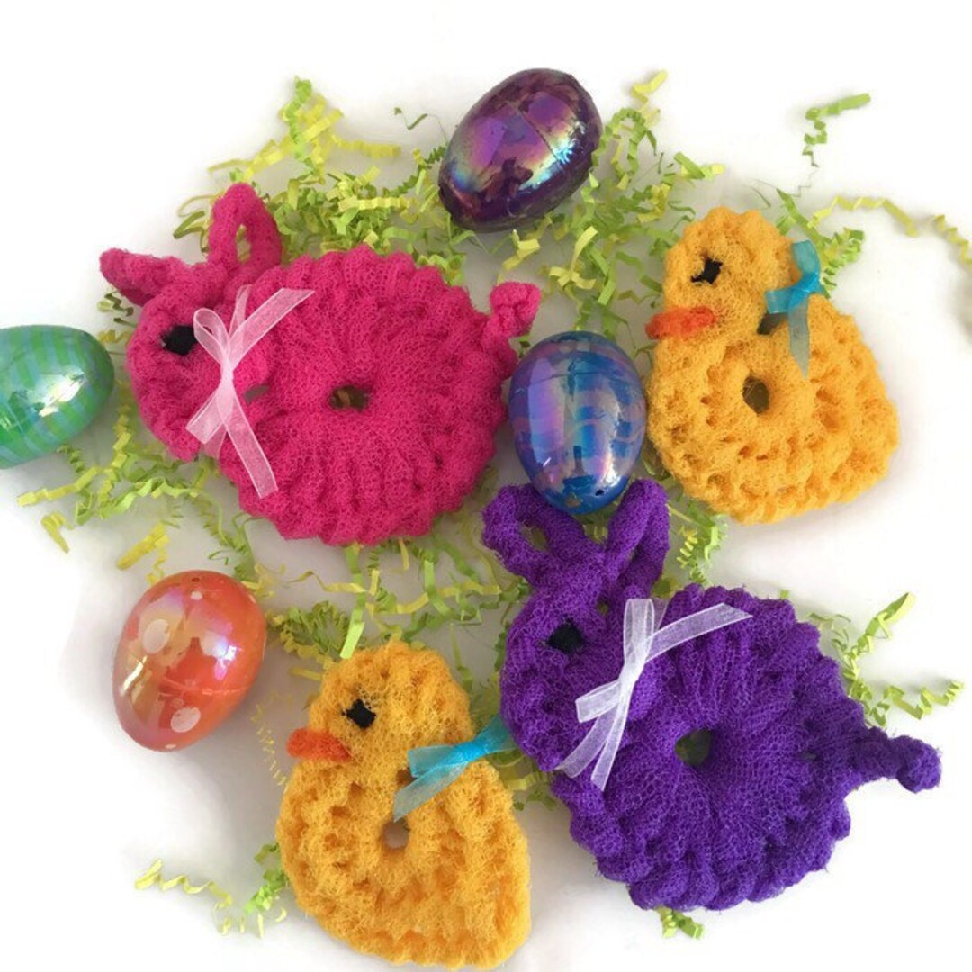 Dish Scrubbies - Bunny and Chick - 4 Kitchen Scrubbies - Pot Scrubbers ...