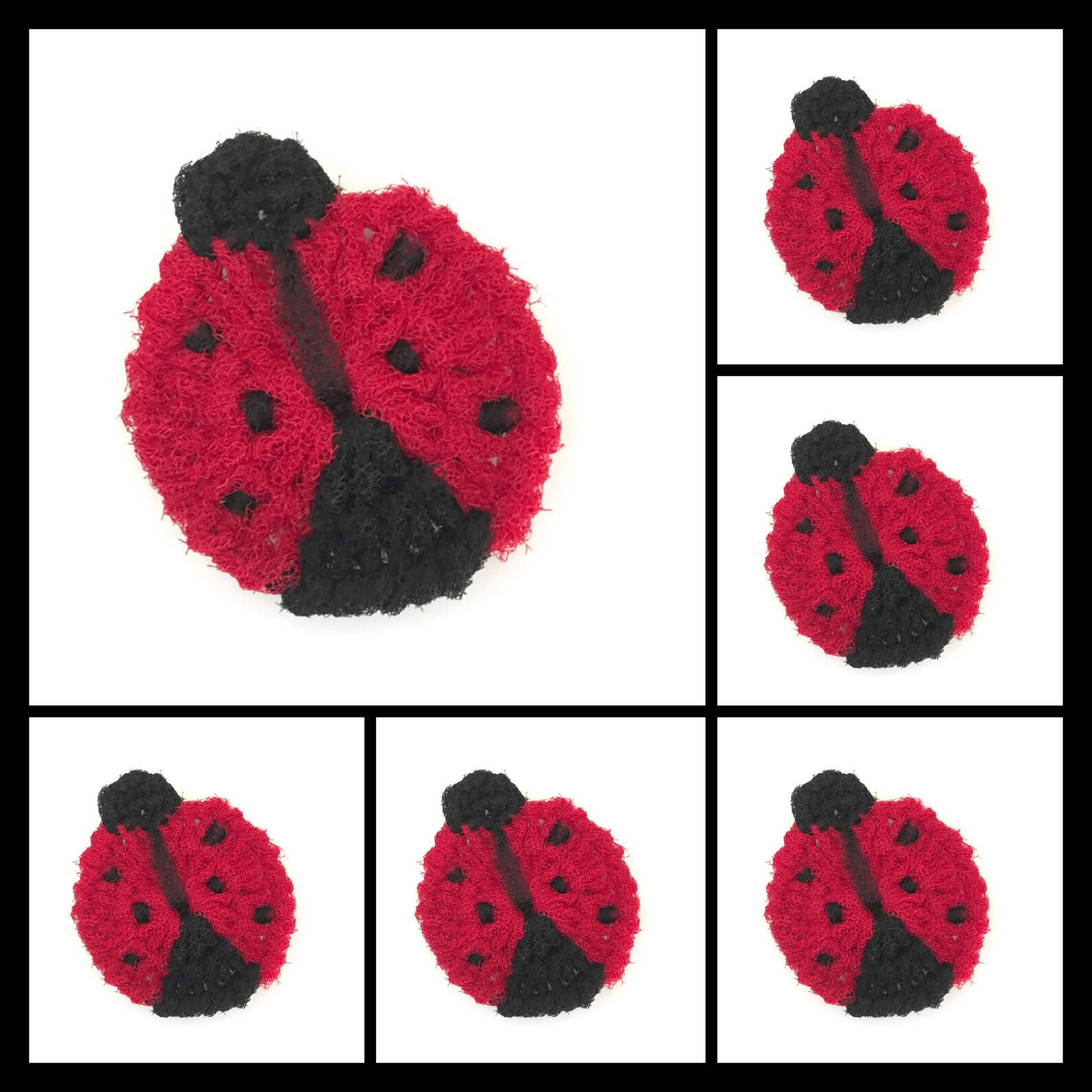 Ladybug Pot Scrubbers- 2 Through 6 Ladybug Dish Scrubbies, Red and ...