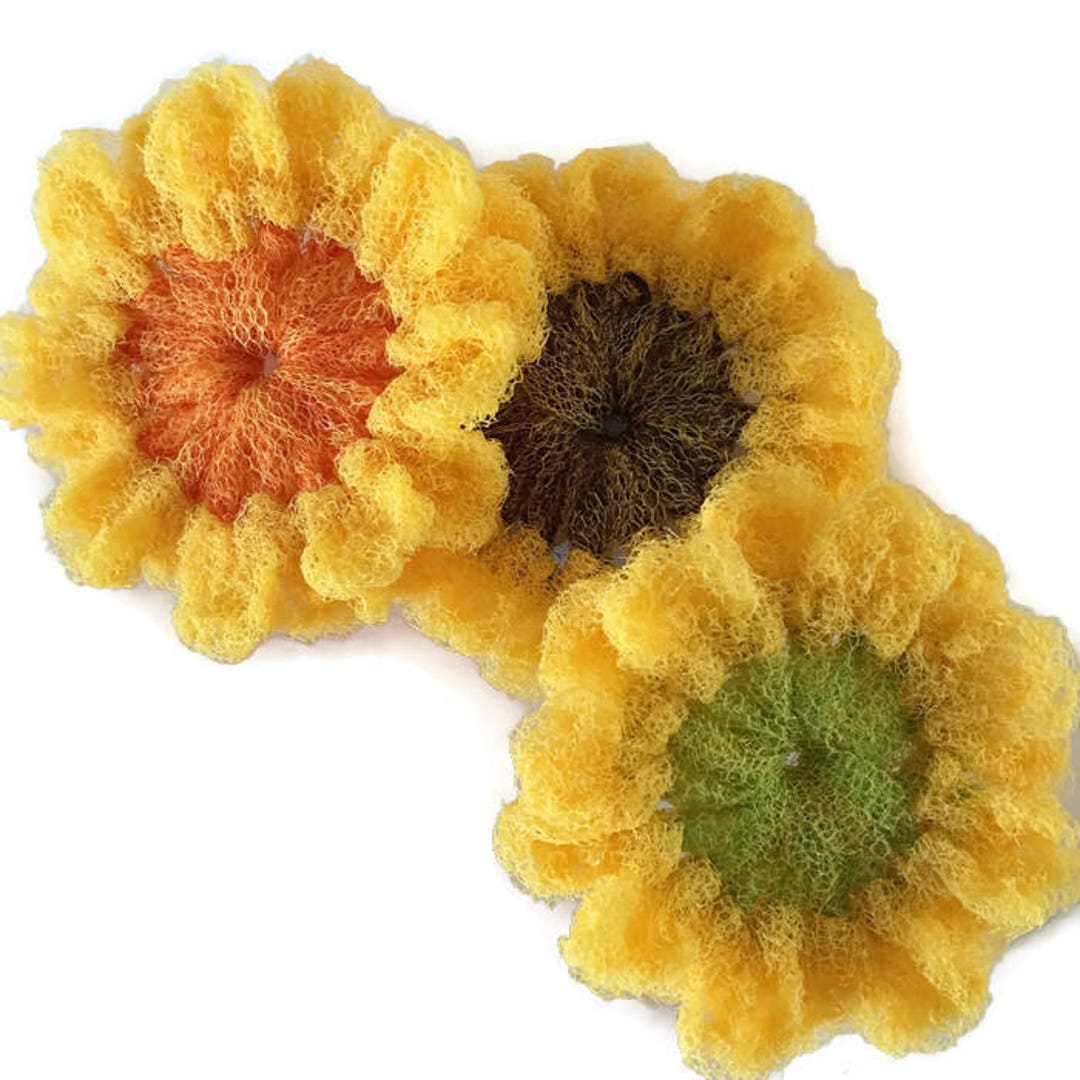 Sunflower Dish Scrubbies, You Choose the Color and the Quantity ...