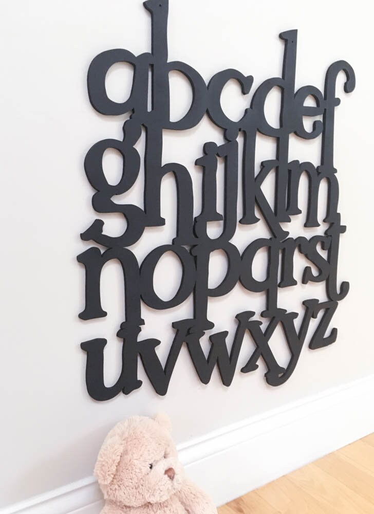 Wood Alphabet Sign Nursery Decor Abcs Modern Baby Nursery - Etsy