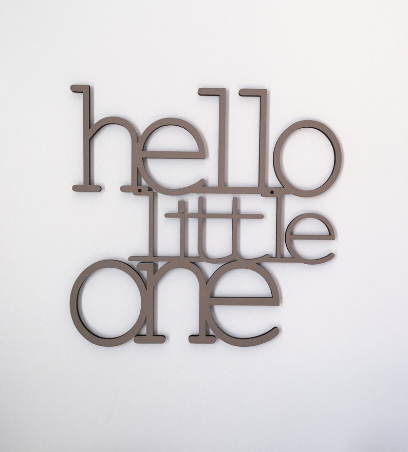 Hello Little One wood sign modern baby nursery decor | Etsy