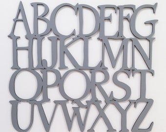 Wood Alphabet sign nursery decor ABCs modern baby nursery | Etsy