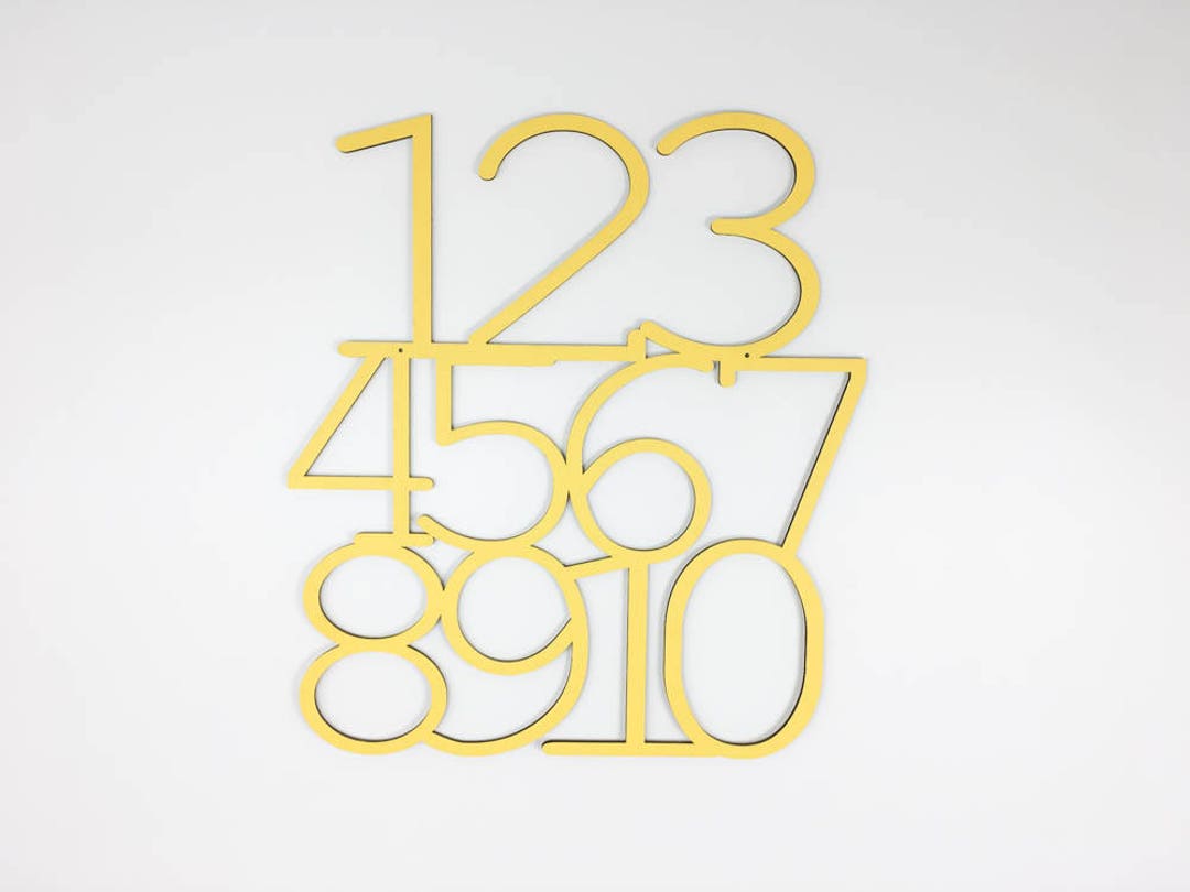 Wood Number Sign, Number Wall Art, Kids Room Decor, 1 - 10 Set Numbers ...