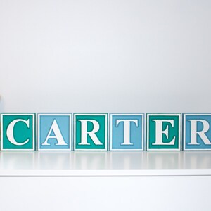 5 Inch Tall Personalized Letter Blocks Nursery Name Blocks Wooden ...