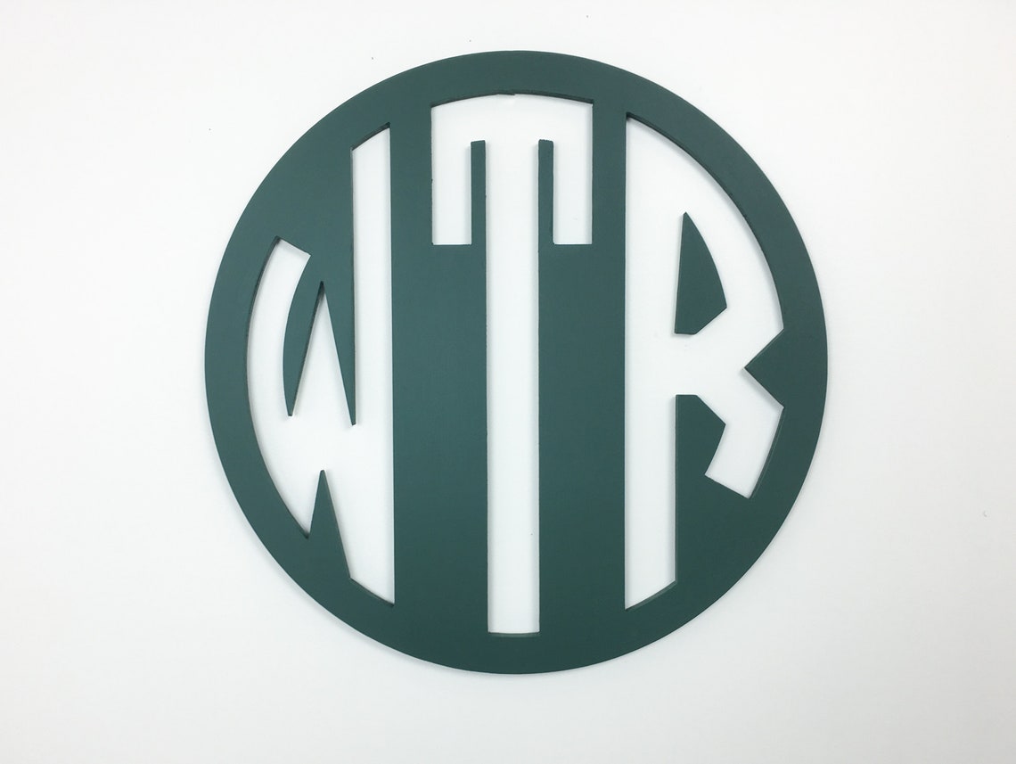 Round Wood Monogram Masculine Monogram Monogram for Boys | Etsy