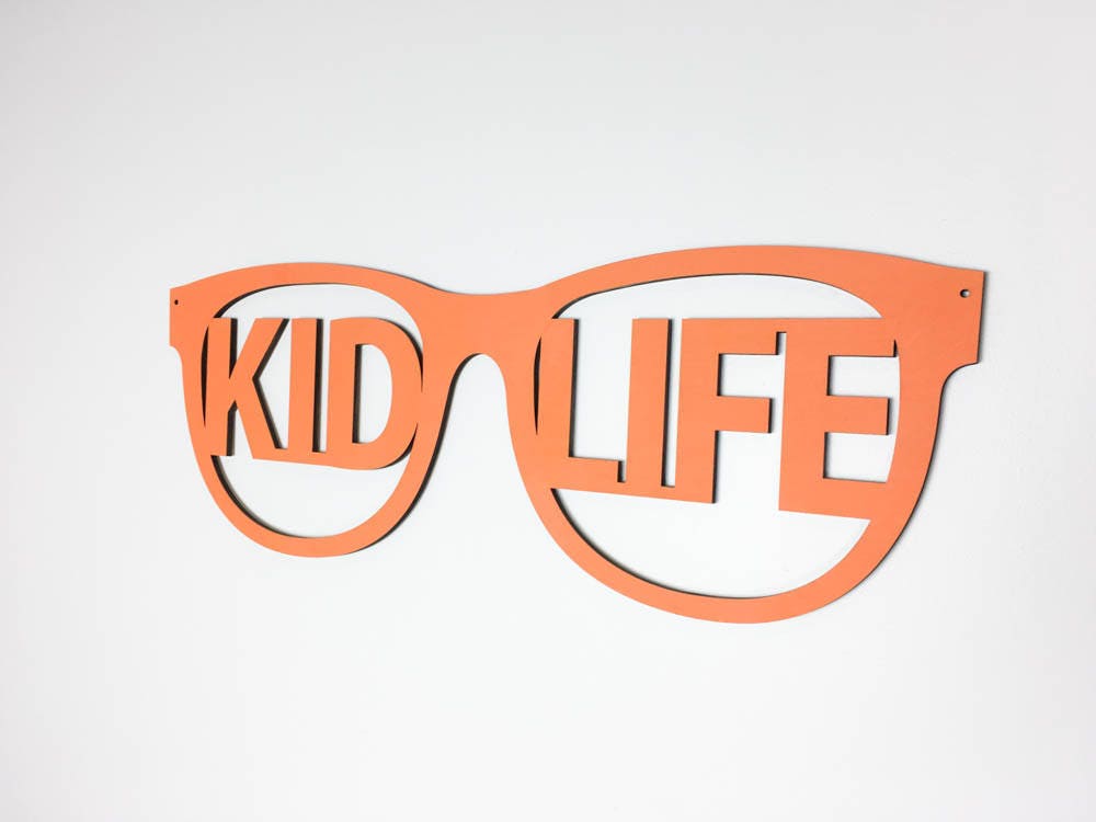 Kid Life Wood Sign Sunglasses Wall Art Modern Baby Nursery | Etsy