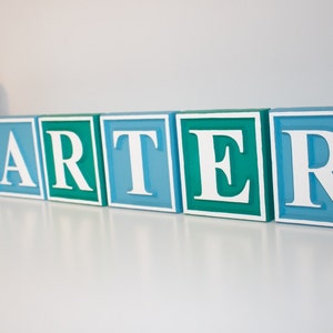 5 Inch Tall Personalized Letter Blocks Nursery Name Blocks Wooden ...