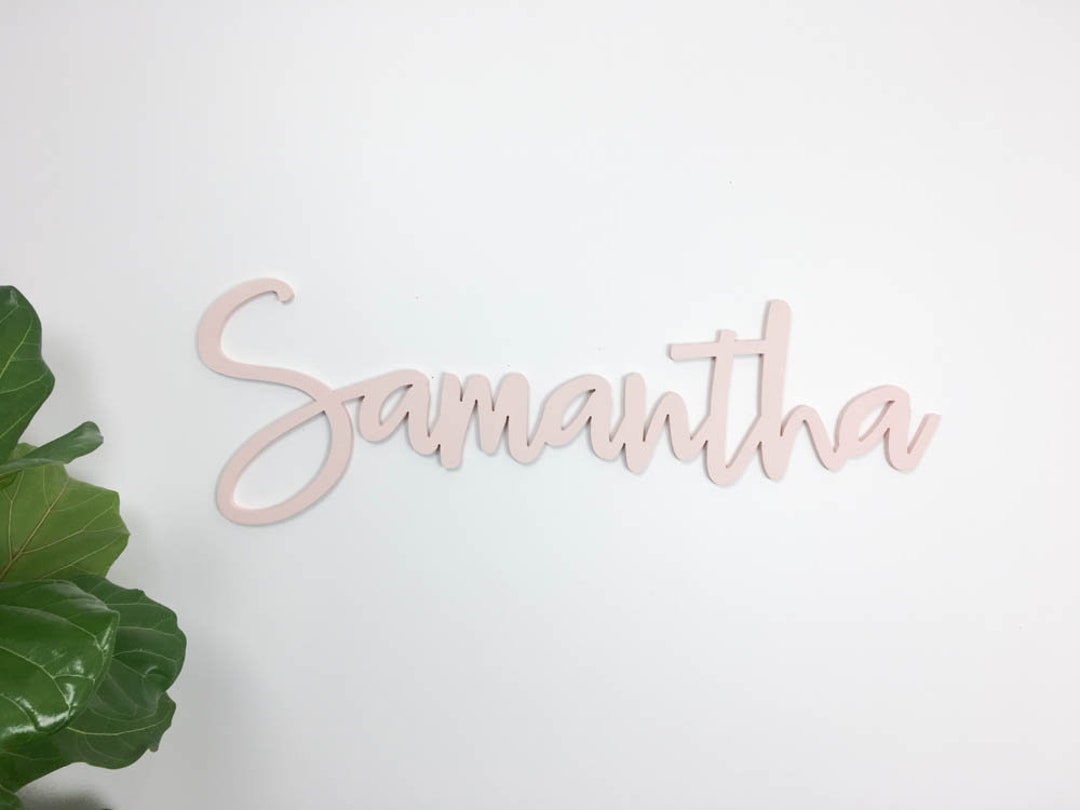 Baby Girl Name Sign Modern Calligraphy Script Name Cutout Kids Wall ...