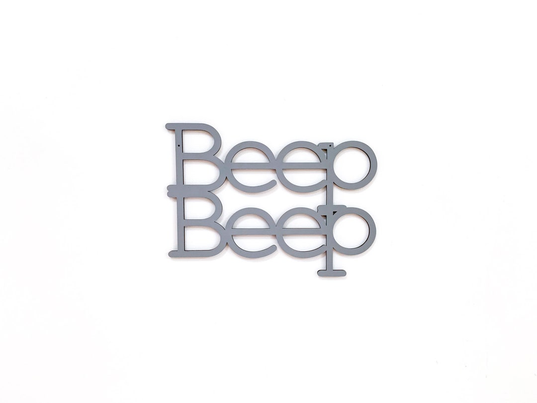Beep Beep Laser Cut Typography Wood Sign - Etsy