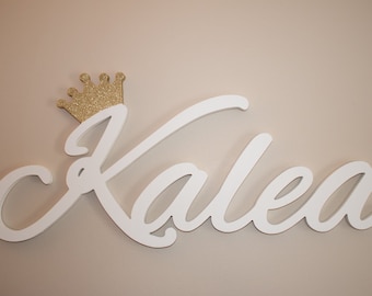 Name Sign, Princess Crown Girl's Room Sign, Princess Sign Girls Gift ...