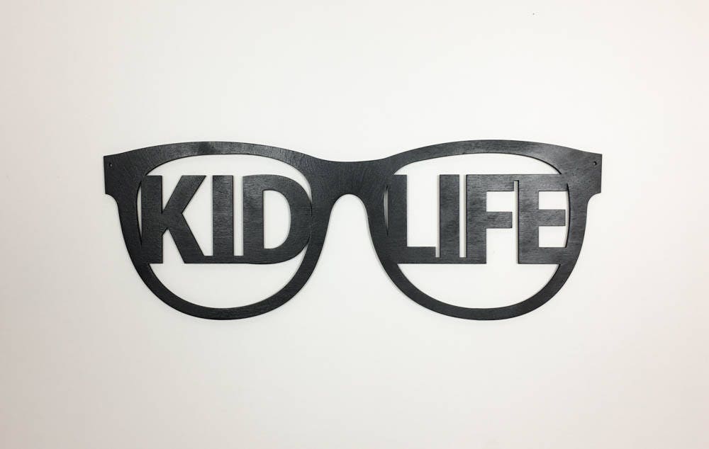 Kid Life Wood Sign Sunglasses Wall Art Modern Baby Nursery | Etsy