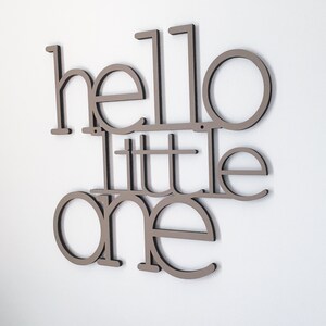 Hello Little One Wood Sign | Modern Baby Nursery Decor | Minimalist ...