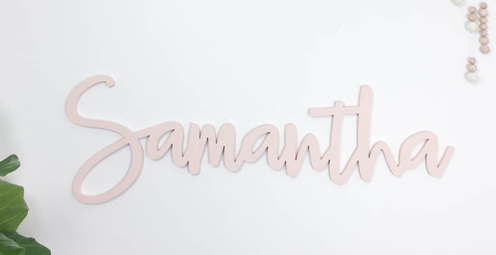 Baby Girl Name Sign Modern Calligraphy Script Name Cutout | Etsy