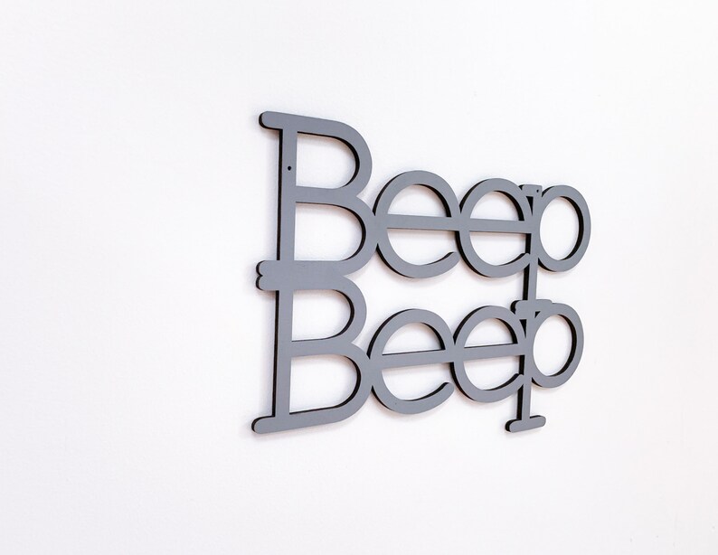 Beep Beep Laser Cut Typography Wood Sign - Etsy