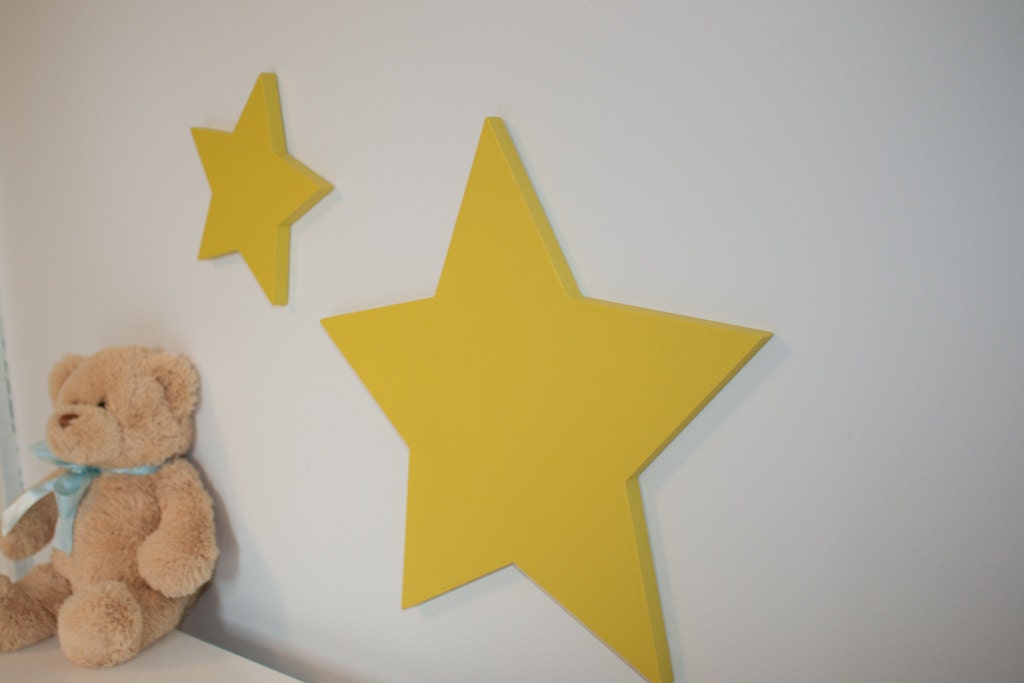 Wood Stars Baby Nursery Decor Star Nursery Yellow Stars | Etsy