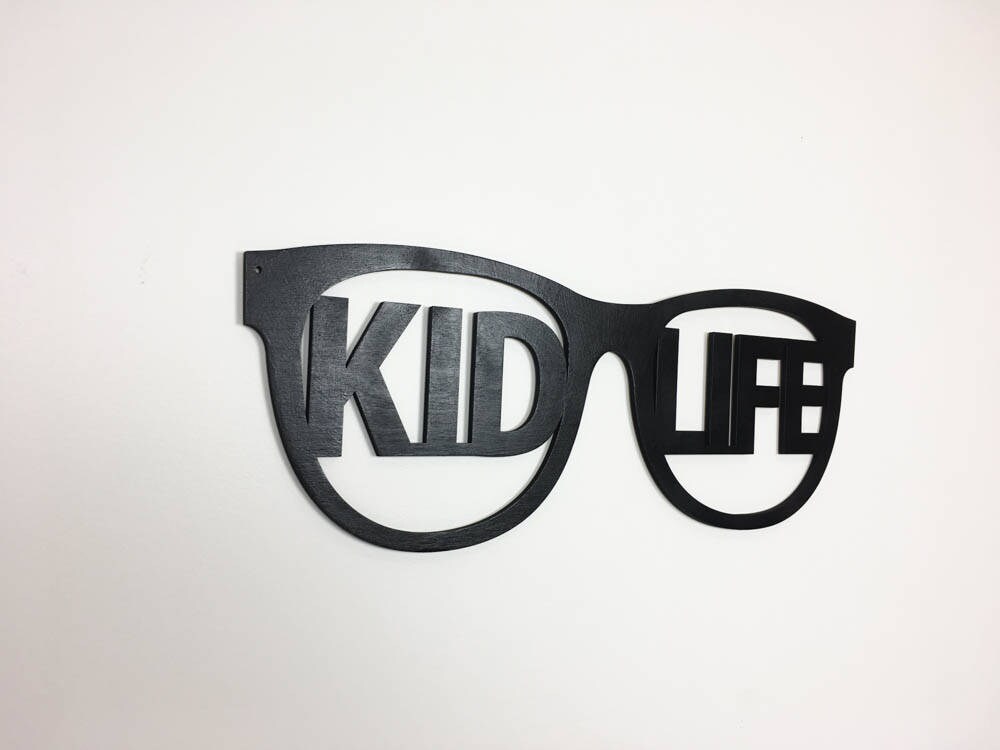 Kid Life Wood Sign Sunglasses Wall Art Modern Baby Nursery | Etsy