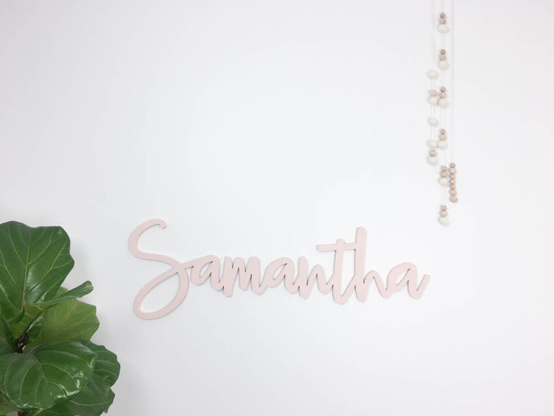 Baby Girl Name Sign Modern Calligraphy Script Name Cutout - Etsy