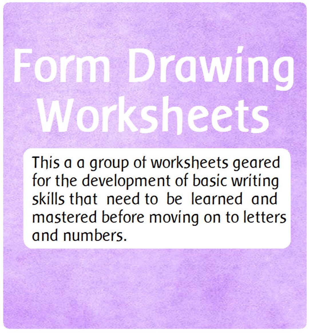 Form Drawing Set - Lines/curves - Basic Writing Skills Worksheet Pack ...