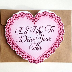 I'd Like to Wear Your Skin Funny Valentine Heart Card, Creepy Humor - Etsy