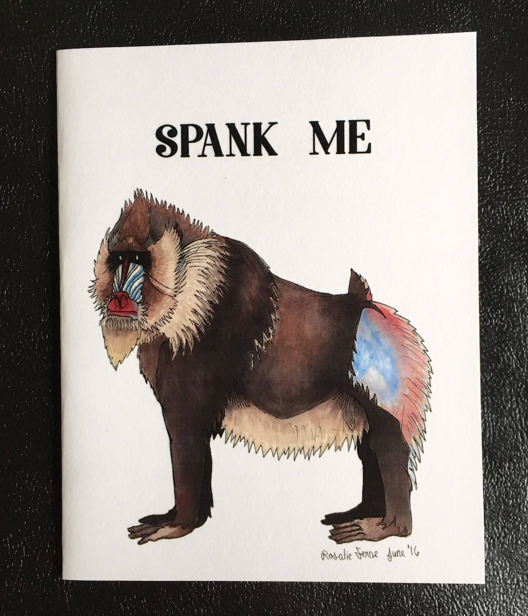 Spank Me Baboon Card, Funny Sexy Card With Original Monkey Illustration ...