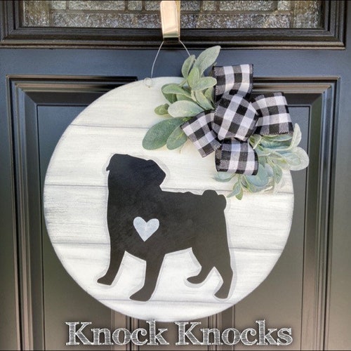 Pug Dog Pug Door Hanger Pug Decal Pug Welcome Sign Pug - Etsy