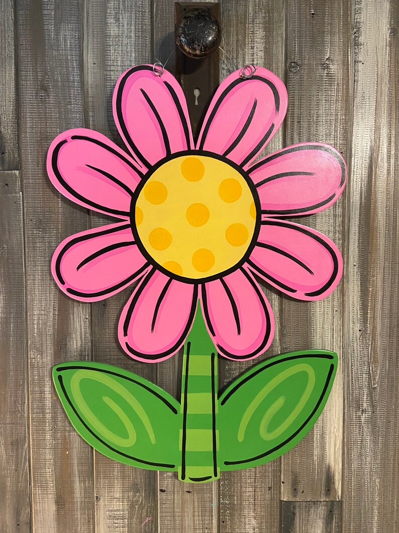 Pink Flower Door Hang - Etsy