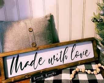 Made With Love Sign | Etsy