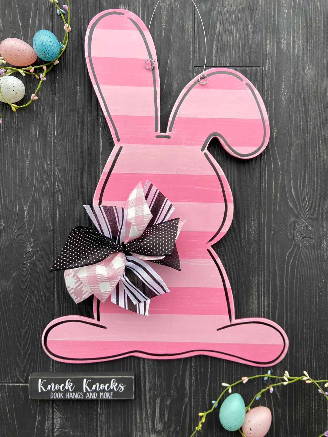 Pink Striped Bunny - Etsy