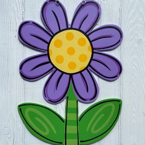 Purple Flower Door Hanger - Etsy