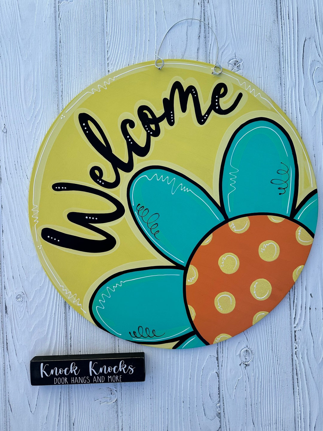 Blue Flower Welcome - Etsy