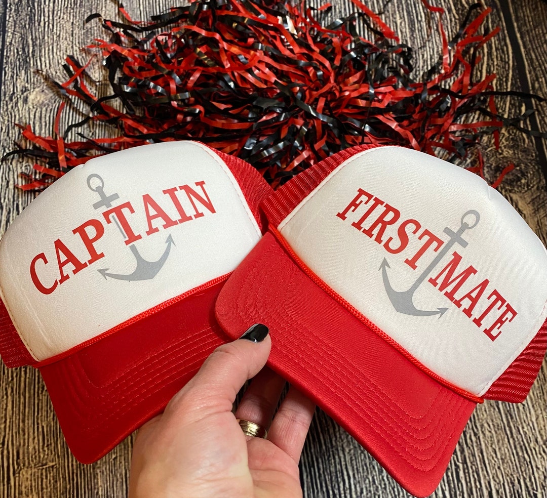 Captain & First Mate Trucker Hats, Boat Gift (set of 2) - Etsy
