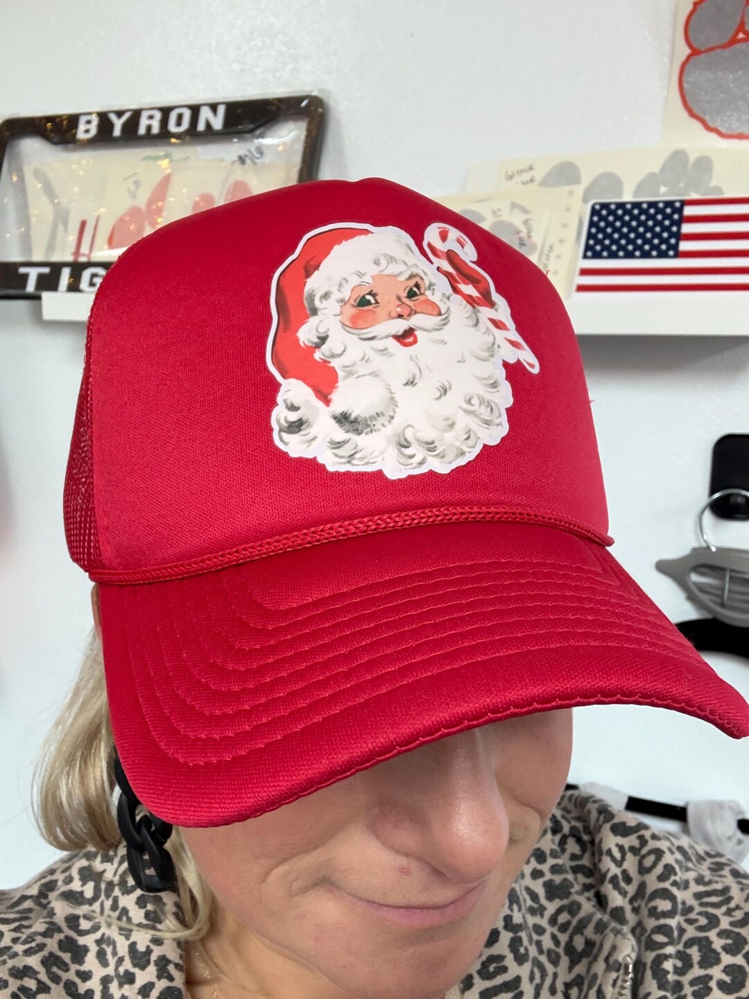 Vintage Santa Trucker Hat Santa Claus Christmas Trucker Hat Red Hat ...