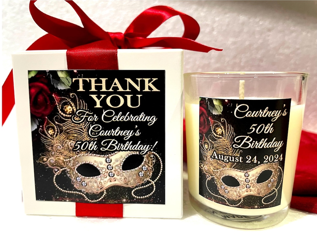 Personalized Masquerade Party Favor, Gift Boxed Candle - Etsy