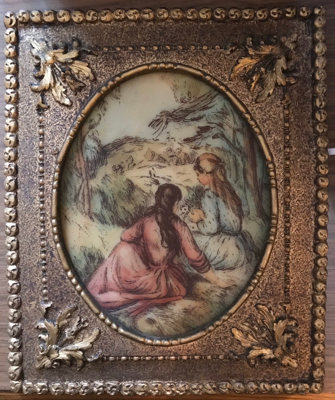 Vintage Genuine Artini Engraving Hand Painted Wall Art - Etsy