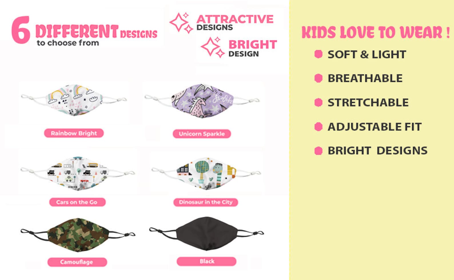 NEW DESIGN ari mes Kids Reusable and Adjustable Face Mask | Etsy