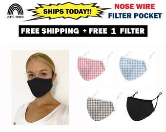 5PCS Adult Cloth Face Mask Reusable Washable With 2.5 PM Mask | Etsy