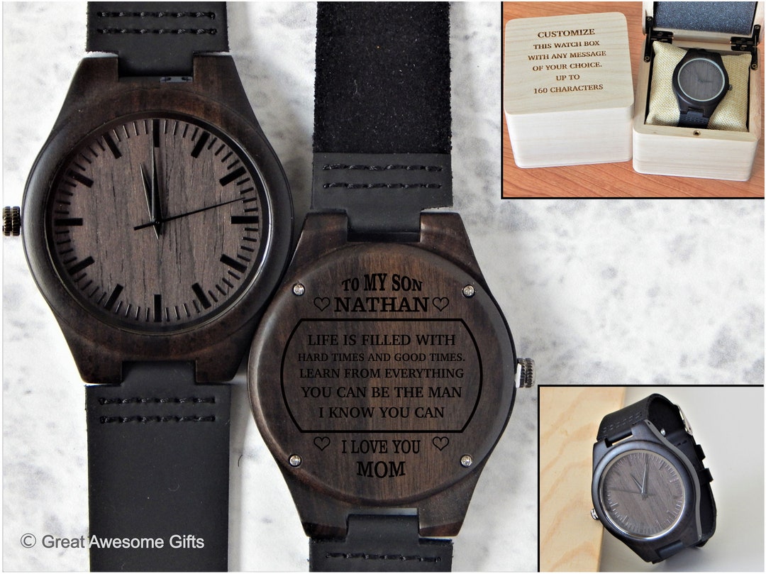 Wood Watch Gift for Son From Mom and Dad Birthday Gifts Personalized ...