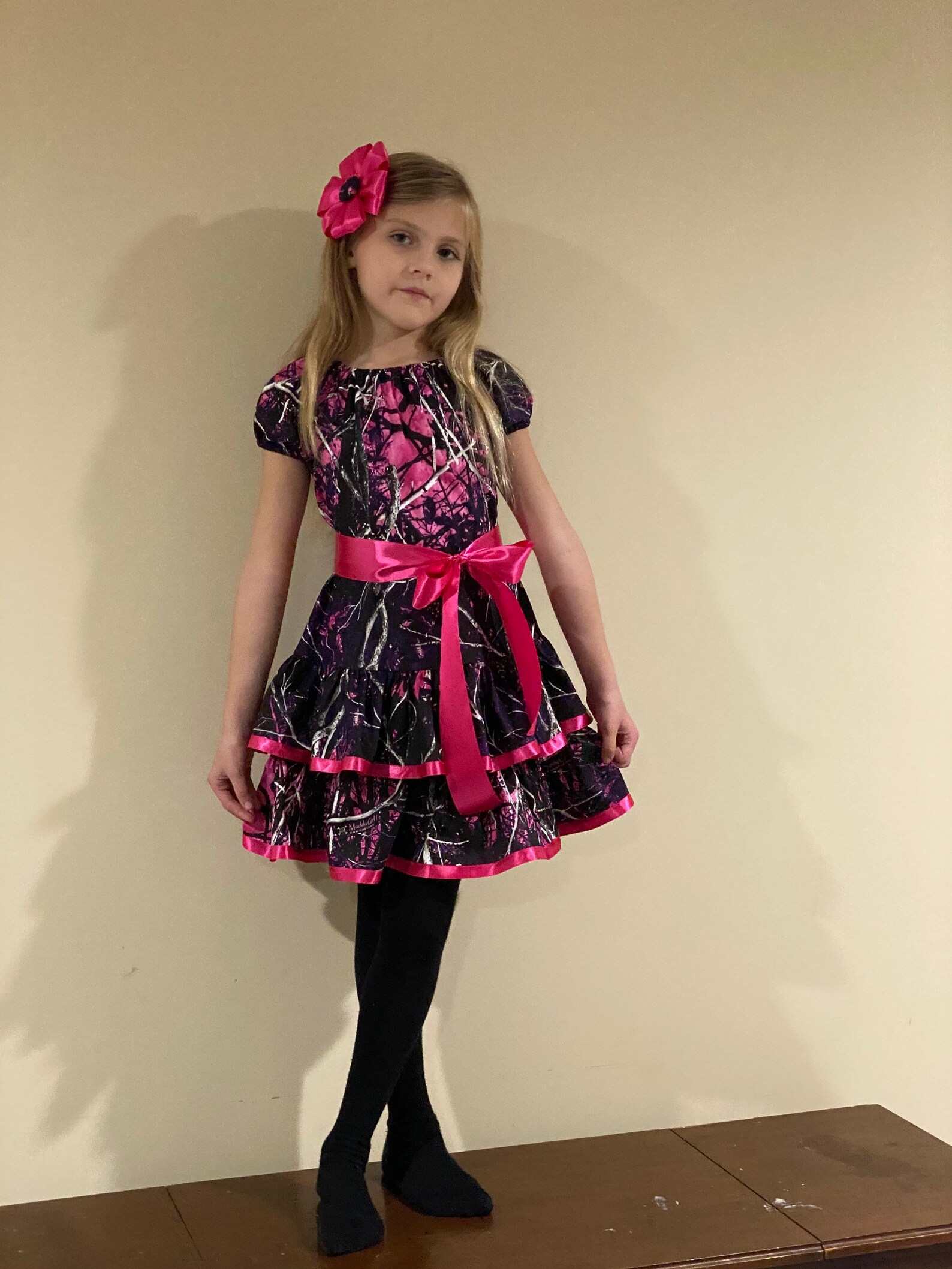 Camo Pink Fuchsia Muddy Girl Princess Dress Size 6 12 18 24 Months 2 T ...