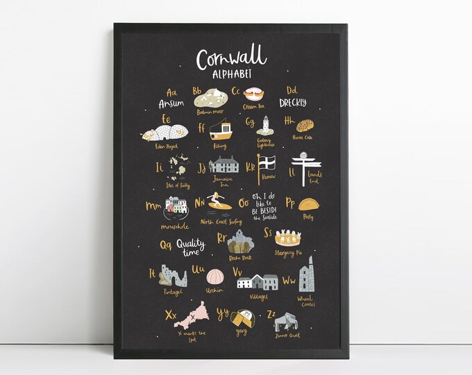 Cornwall Alphabet Print A-Z of Cornwall Cornish Art Print - Etsy UK