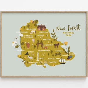 New Forest Map Print | Illustrated Map of New Forest, Hampshire | New ...